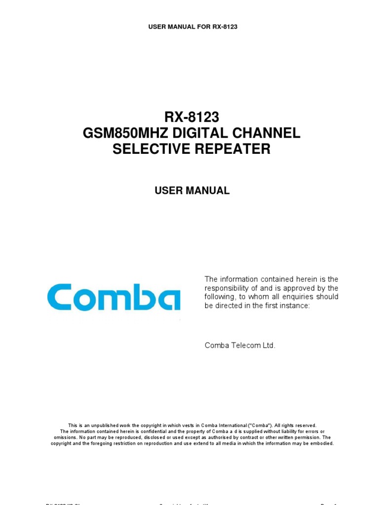 User Manual For RX-8123 - Comba | PDF | Electrical Connector | Power Supply