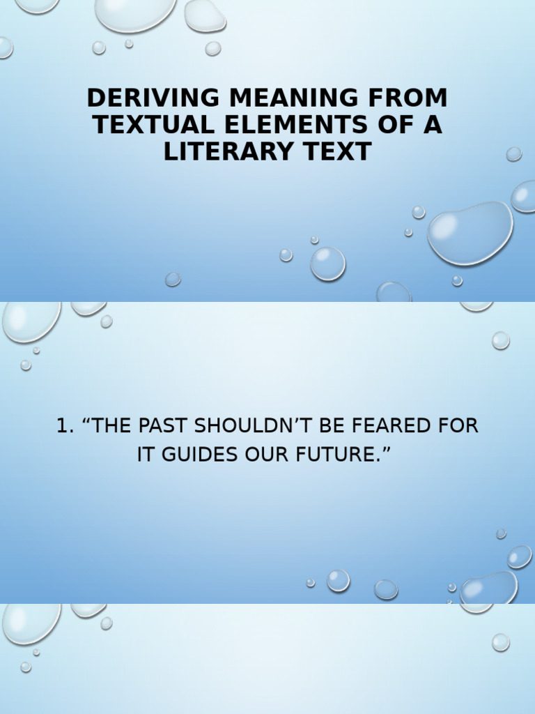 Deriving Meaning From Textual Elements of A Literary | PDF