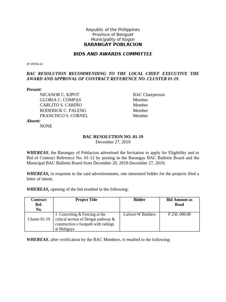 Bac Resolution Recommending Award (1) | PDF