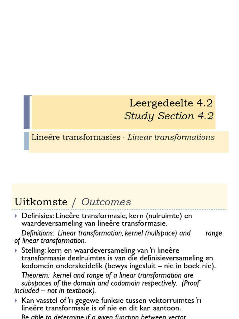 Unit 4-2 Linear Transformations | PDF