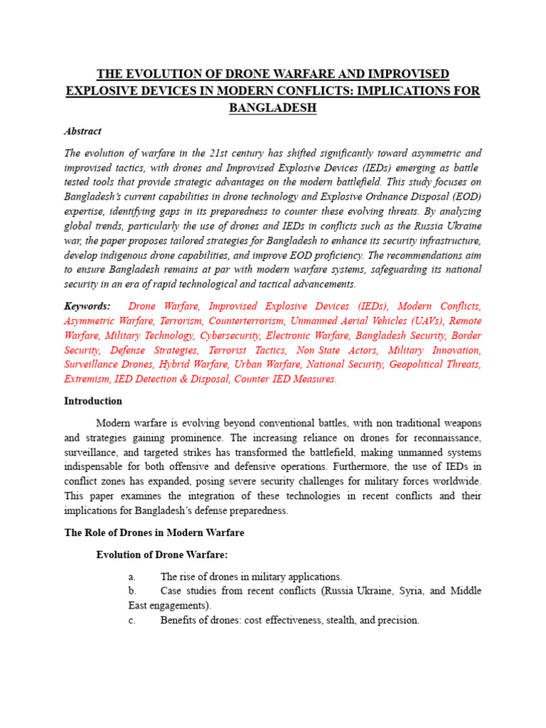 Drone Warfare and IEDs: Bangladesh's Defense Challenges | PDF ...