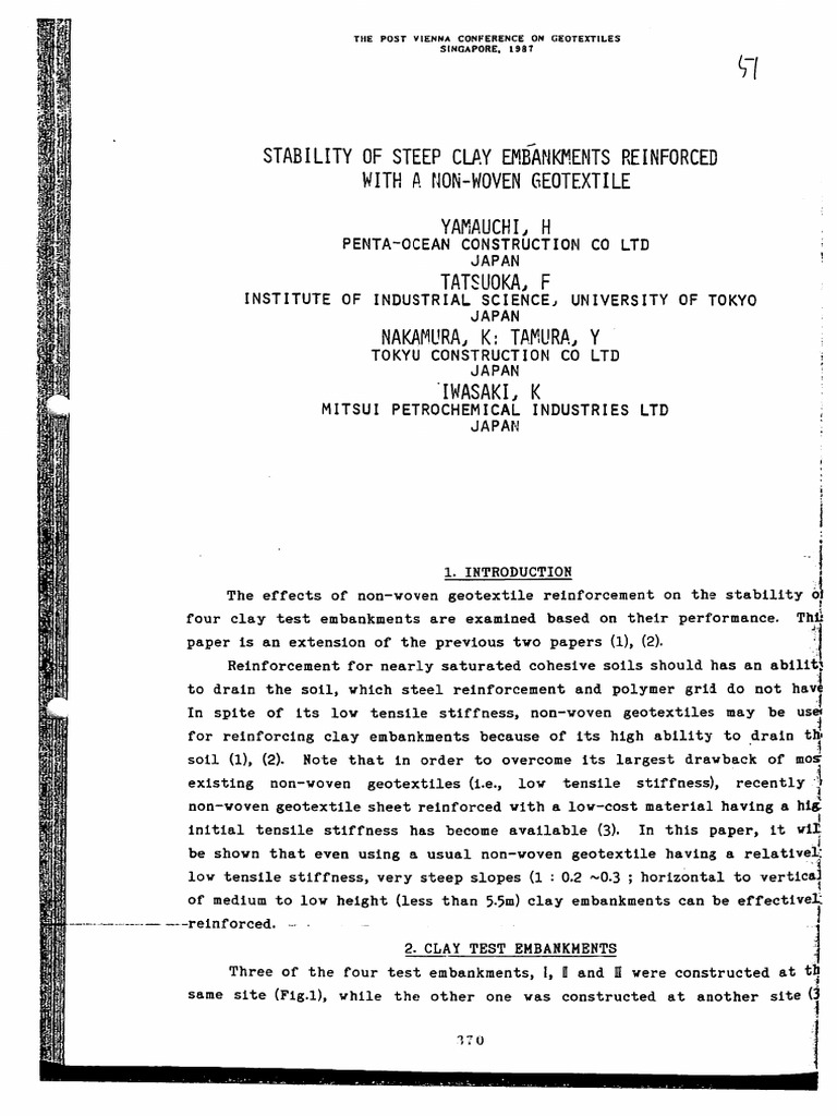 1.yamauchi Et Al 1987 Stability of Steep Clay Embankmen - Post Vienna ...