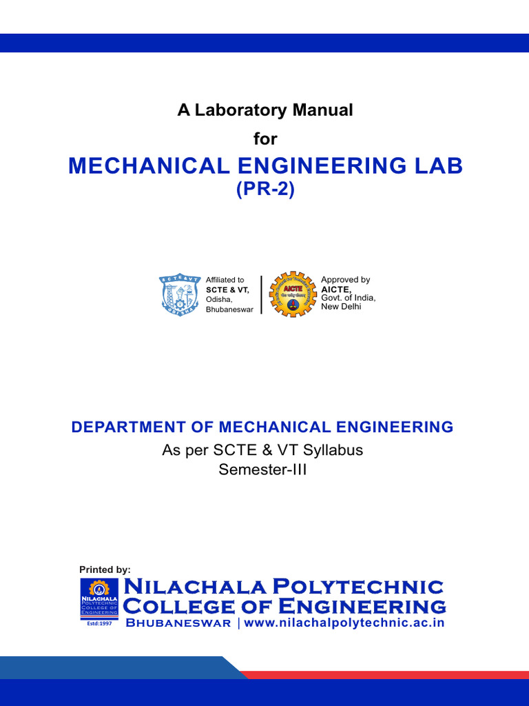 Mechanical Engg. Lab-I | PDF