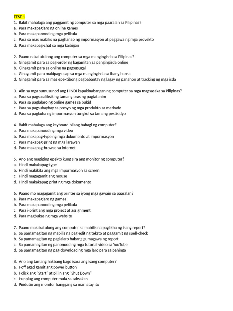 g4 q1 Periodical Test | PDF