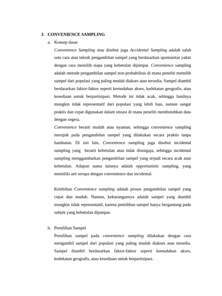 Convenience Sampling Dan Snowball Sampling | PDF
