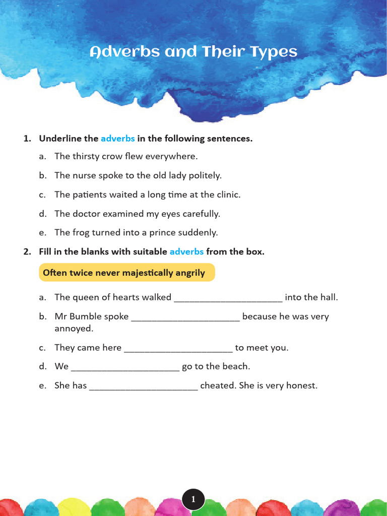 Adverb Exercises and Answers Guide | PDF