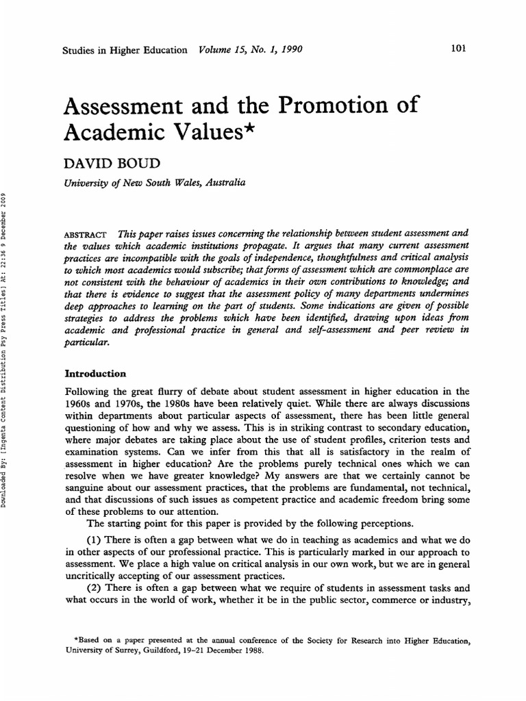 QAA Assessment and Academic Values | PDF | Educational Assessment ...