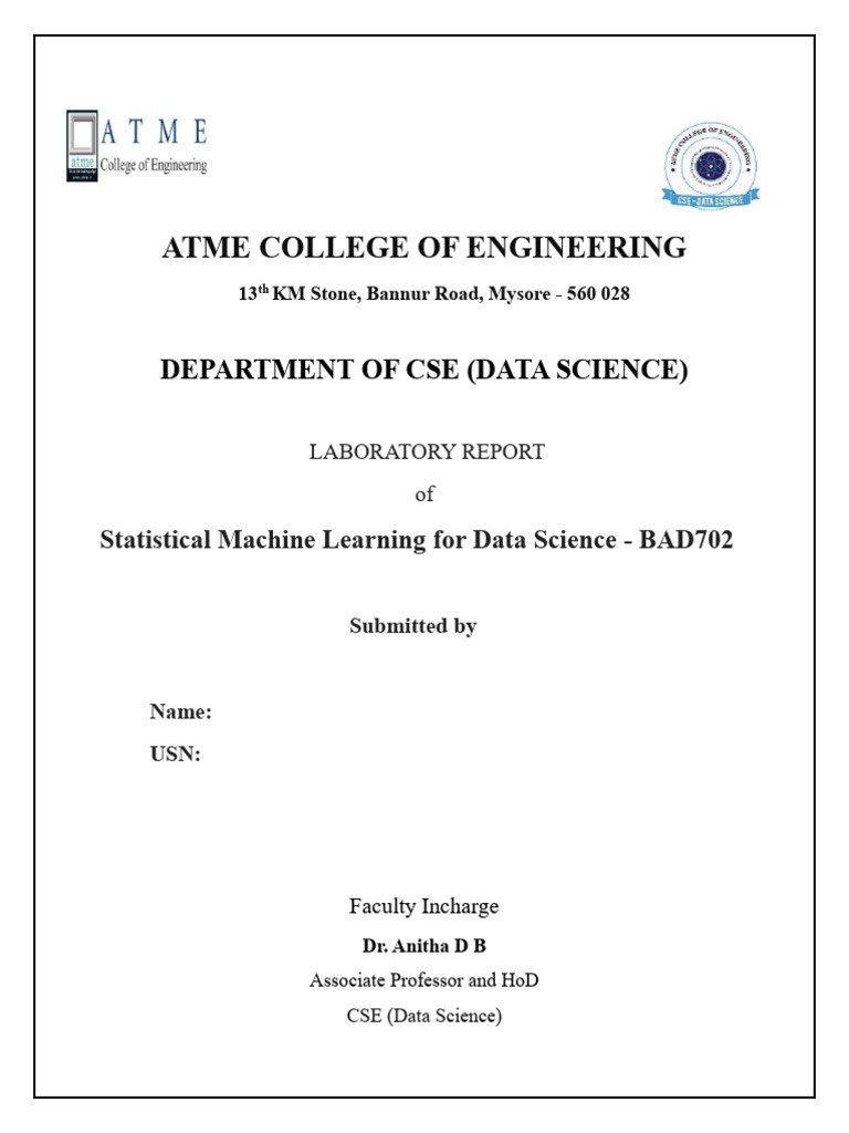 BAD702 SMLDS Lab Manual (Student Copy) | PDF | Regression Analysis ...