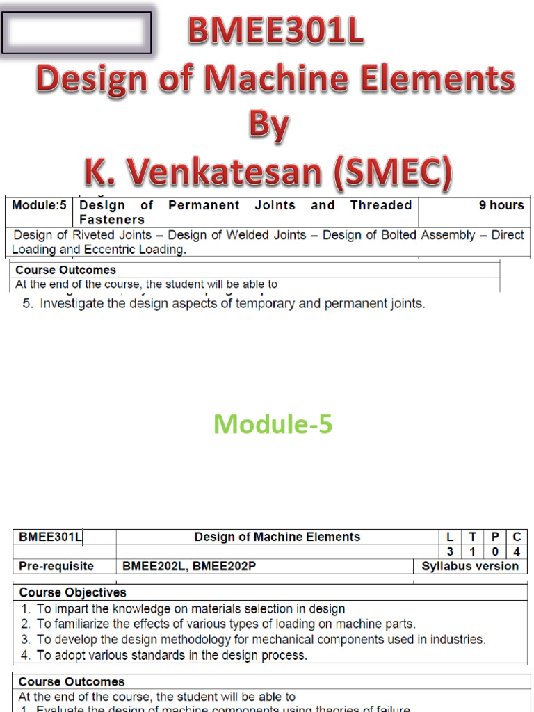 8-Module V - Design of Permanent Joints and Threaded Fasteners-20!09 ...