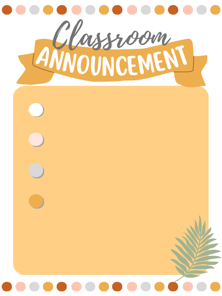 Cute Class Announcement Poster | PDF