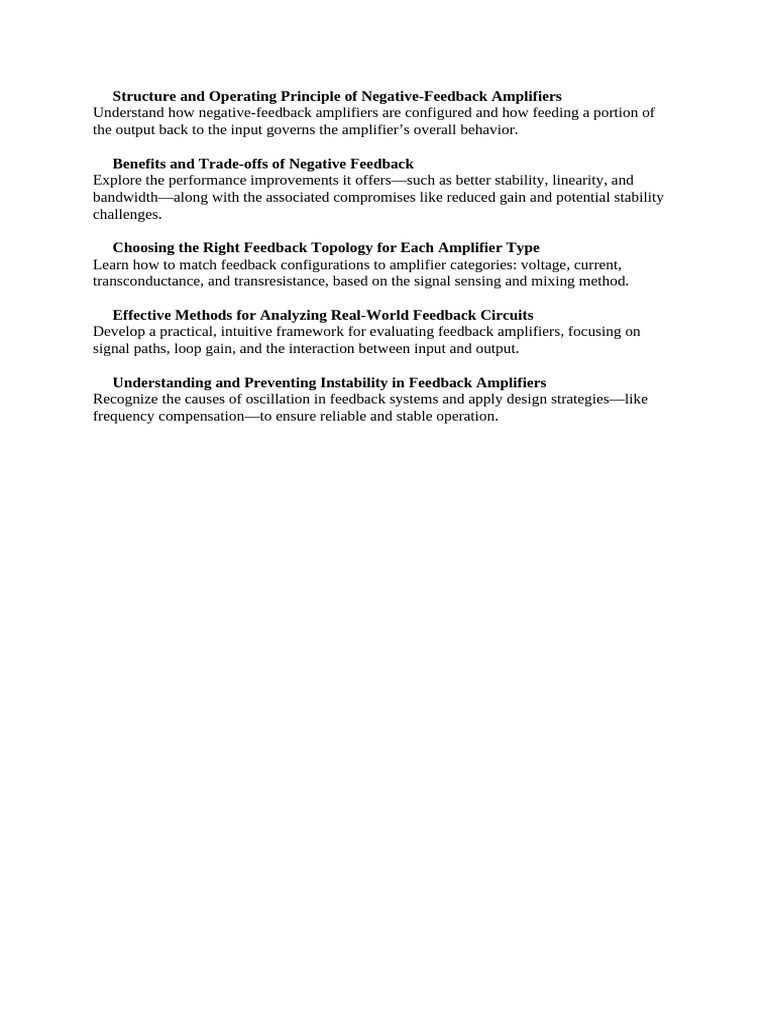 Feedback Amplifier | PDF