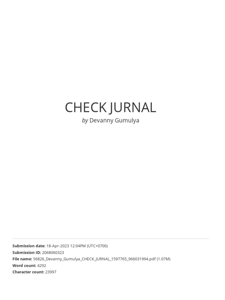 Contoh Hasil Turnitin Yang Harus Disubmit | PDF