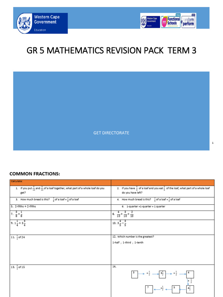 GR 5 Mathematics Revision Pack: Term 3 | PDF | Length