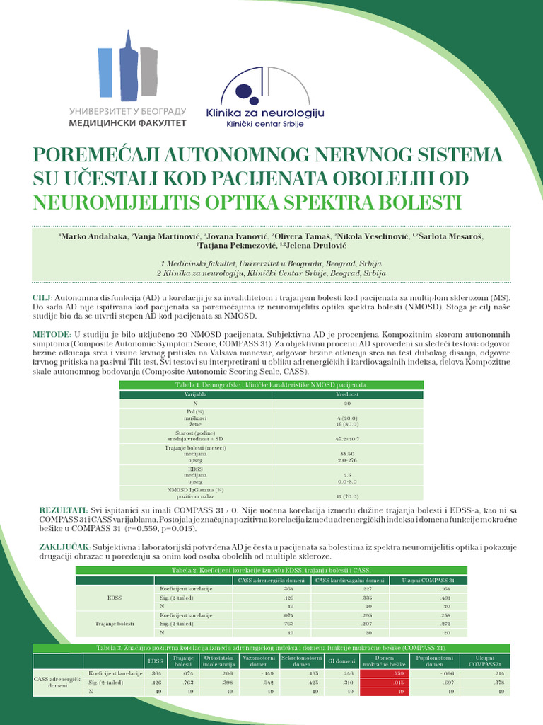 Poster Neurologija 2019 - Konacna Verzija | PDF