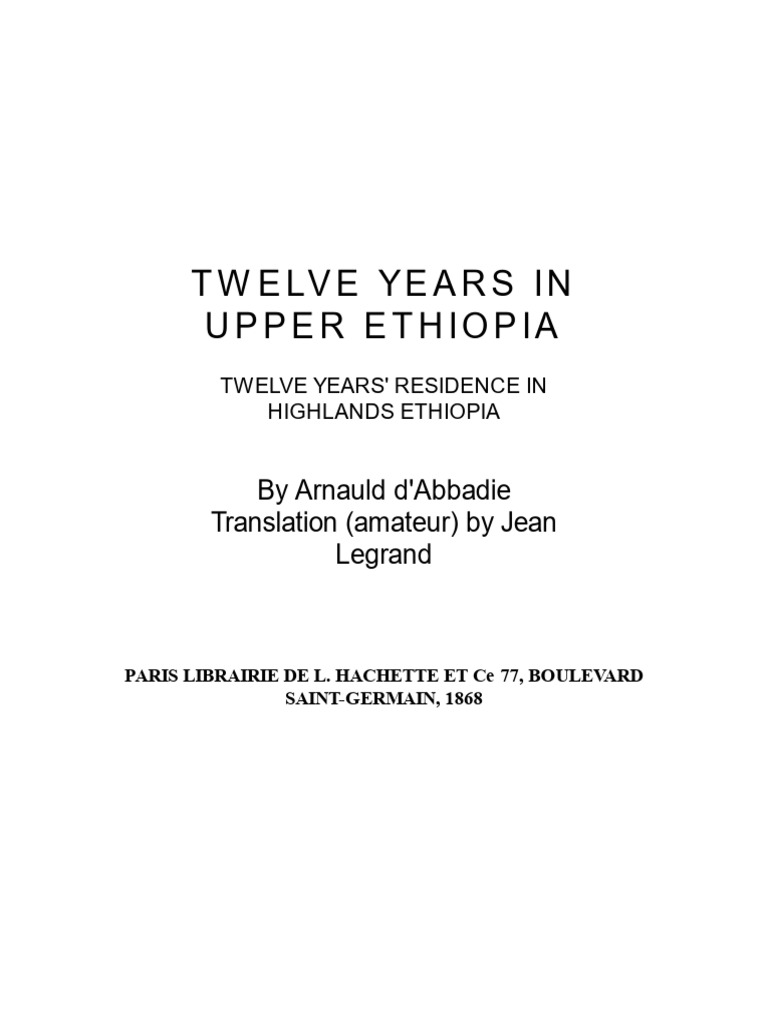 Twelve Years in Upper Ethiopia PDF | PDF | Rain