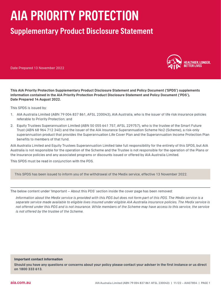 Priority_Protection_Product_Disclosure_Statement | PDF | Pension ...