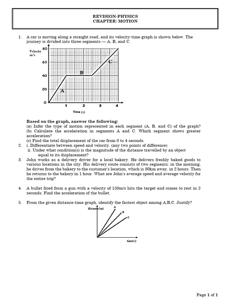 GR9 Physics Revision 21May-Answers | PDF | Acceleration | Speed