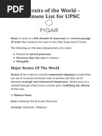Major Straits of The World Map | PDF | Earth Sciences | Geography