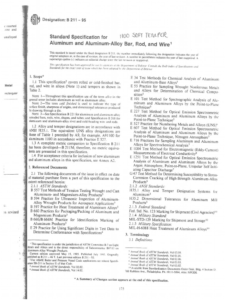ASTM B 211 Aluminum - 250820 - 145633 | PDF