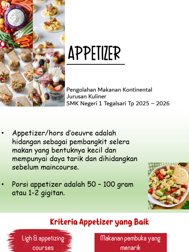 Menu Appetizer untuk Pembangkit Selera | PDF