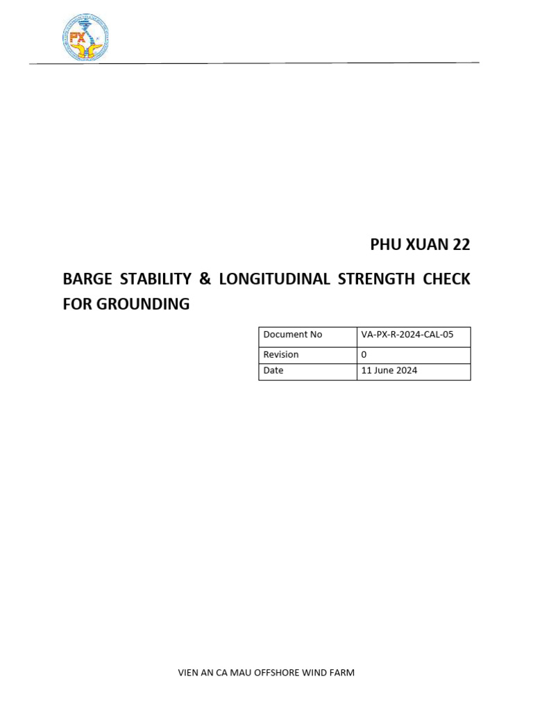 VA-PX-R-CAL-05 - Ballast, Stability, and Longitudinal Strength Check For Grounding of PX-22 | PDF