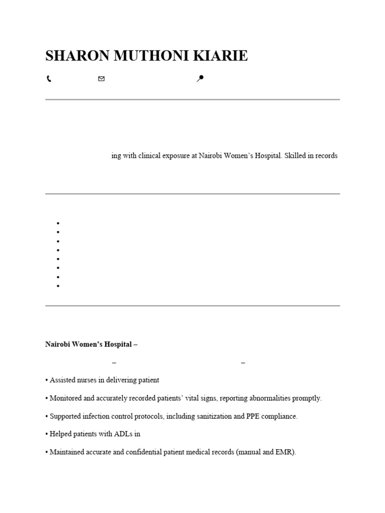 Sharon Muthoni Kiarie Resume | PDF