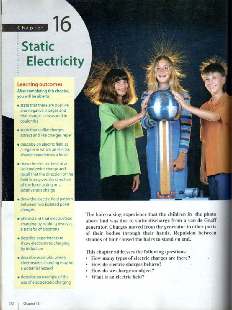 Physics Chapter 16 Statics Electricity | PDF