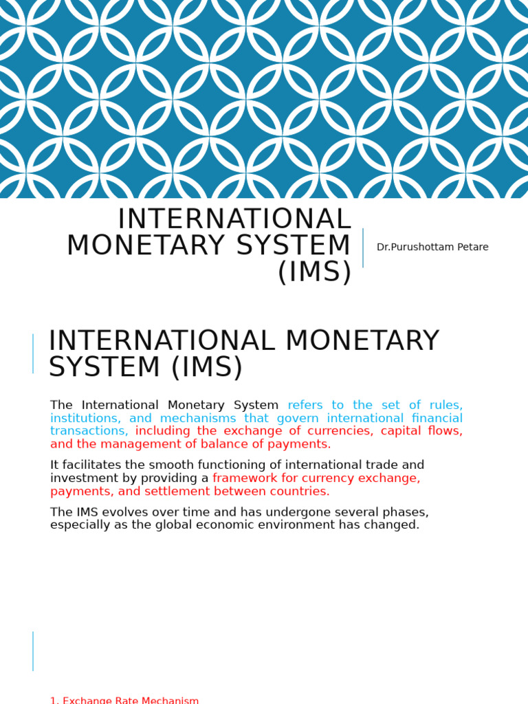 International Monetary System (IMS) | PDF | Bretton Woods System ...