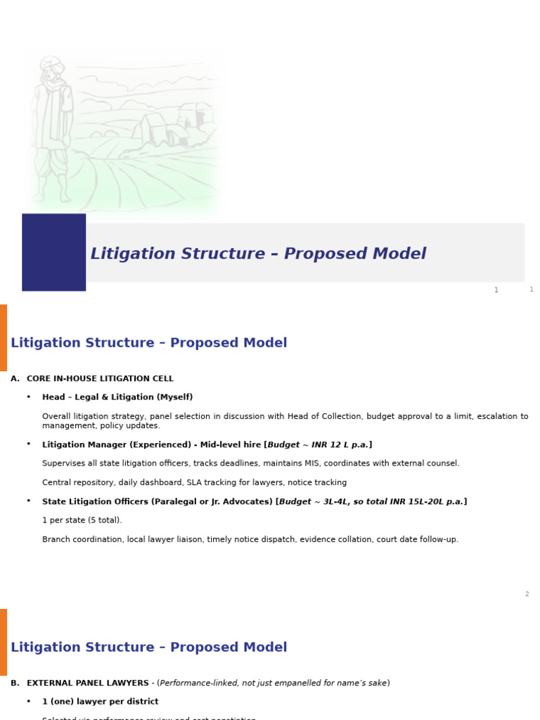 Proposed Litigation Structure Model | PDF | Lawsuit | Lawyer