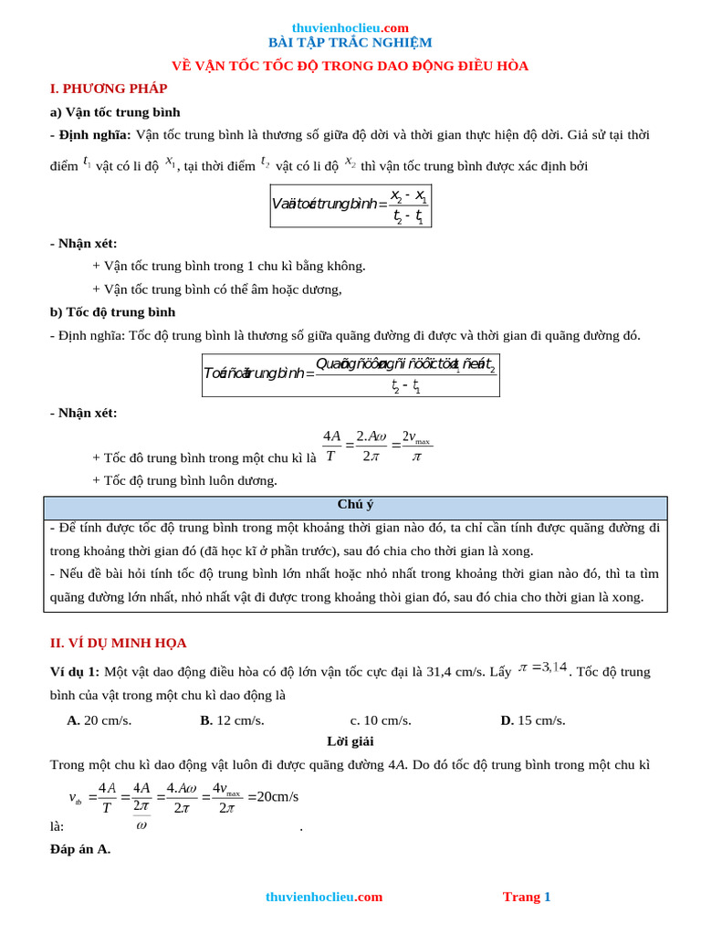 BT Trac Nghiem Ve Van Toc Toc Do | PDF