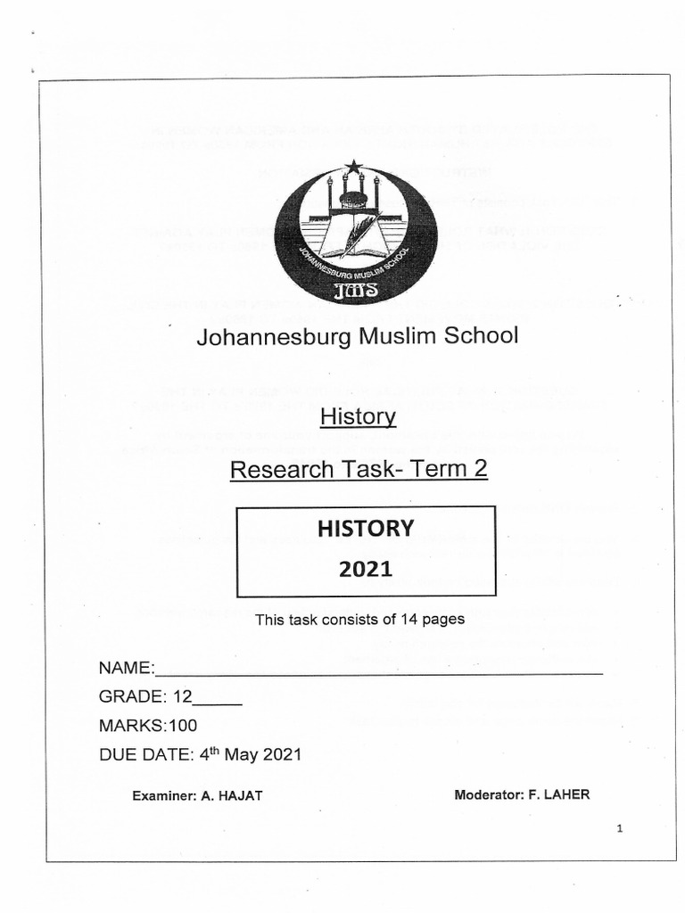 Research Task Term 2 2021 | PDF