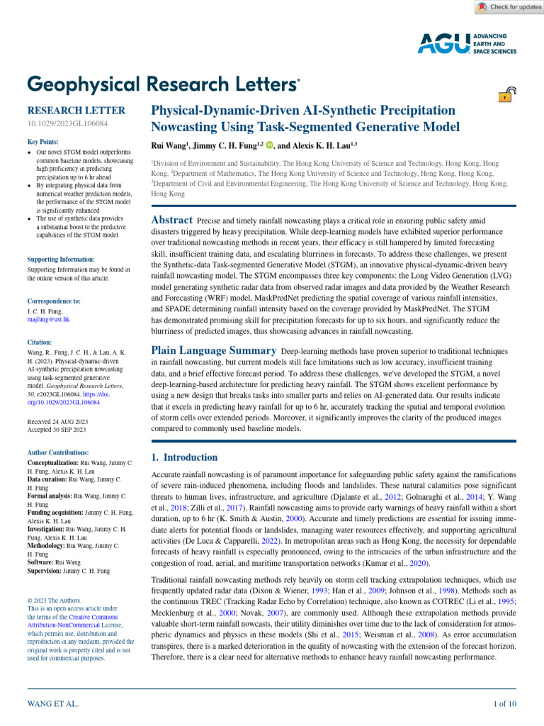 Geophysical Research Letters - 2023 - Wang - Physical Dynamic Driven AI ...