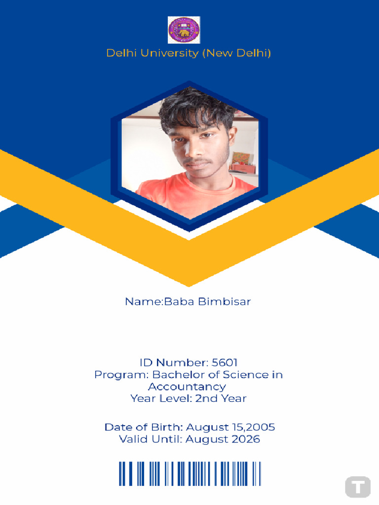 Vertical Student ID Card Template | PDF