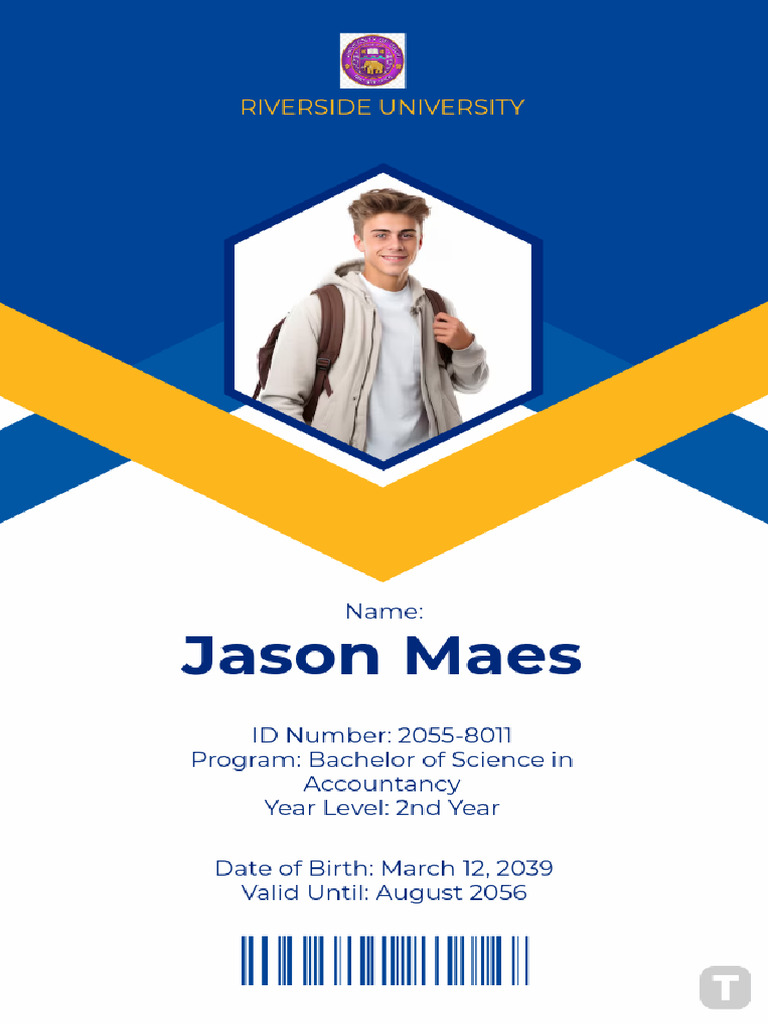 Vertical Student ID Card Template | PDF