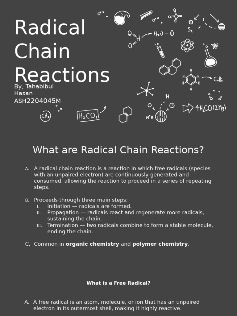 Understanding Radical Chain Reactions | PDF | Radical (Chemistry ...