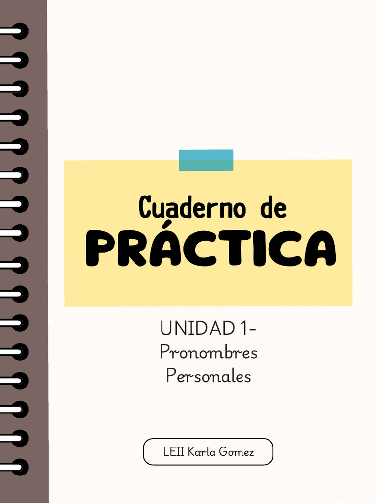 Pronombres Personales - Cuaderno de Práctica | PDF
