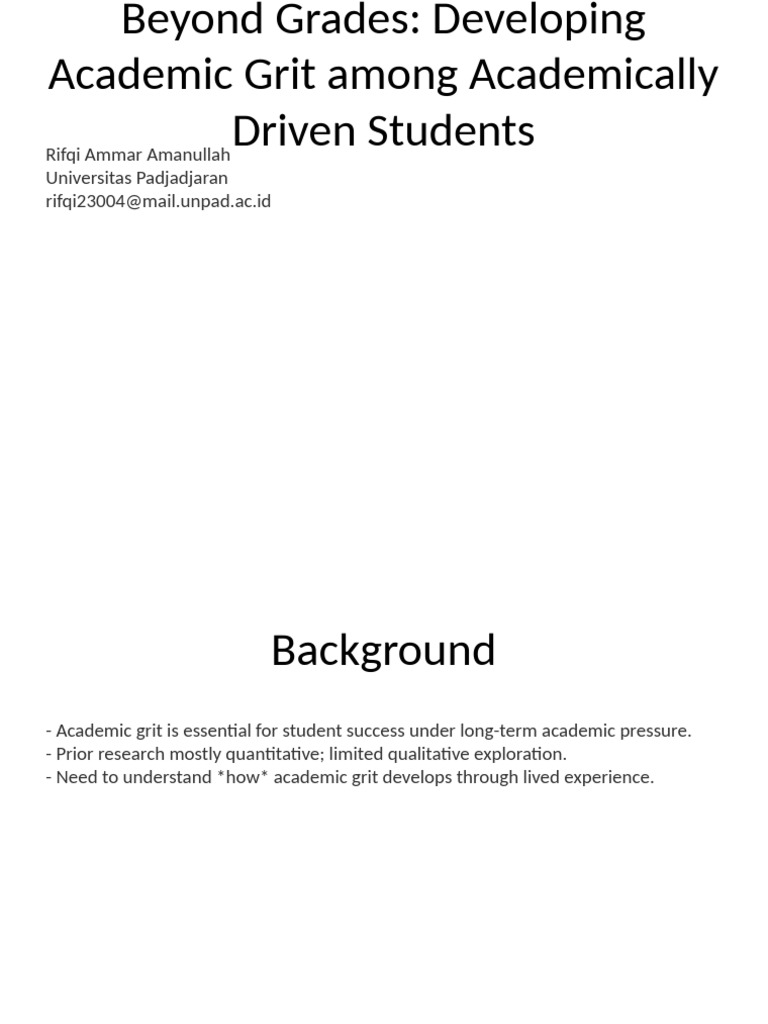 Beyond Grades Academic Grit Presentation | PDF