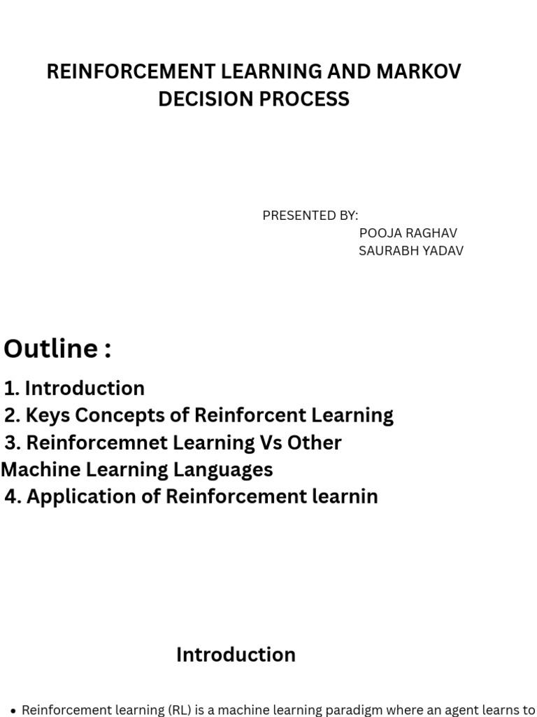Reinforcement Learning & MDP Overview | PDF | Learning | Artificial ...