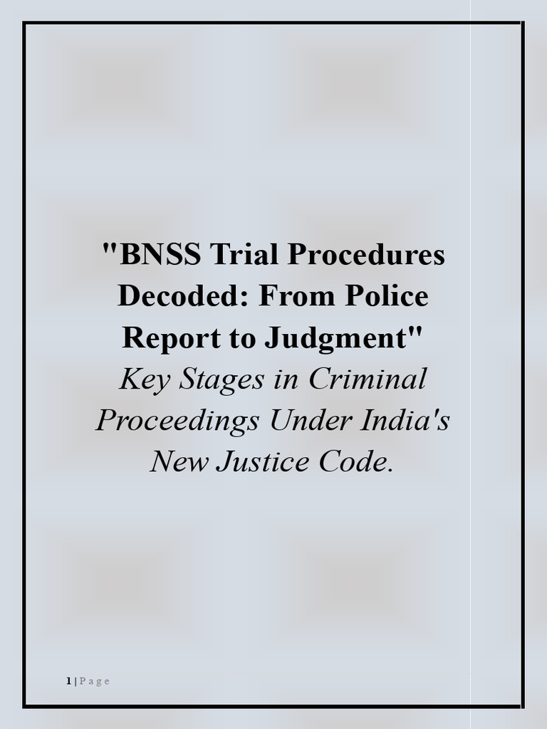 BNSS 2023: Key Trial Procedures Explained | PDF | Complaint | Trials