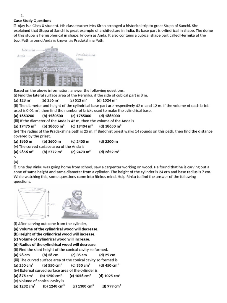 Surface Area and Volume Case Study | PDF | Sphere | Geometric Shapes