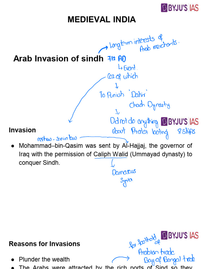 Arab Invasion of Sindh in Medieval India | PDF