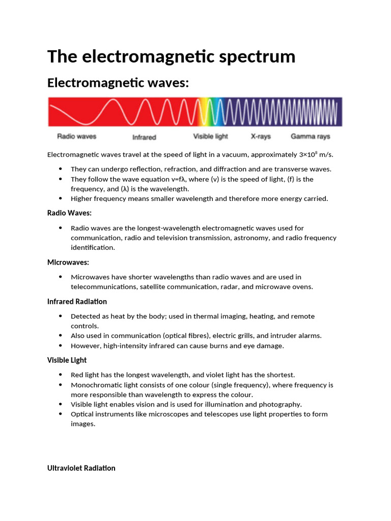 Understanding the Electromagnetic Spectrum | PDF | Electromagnetic ...