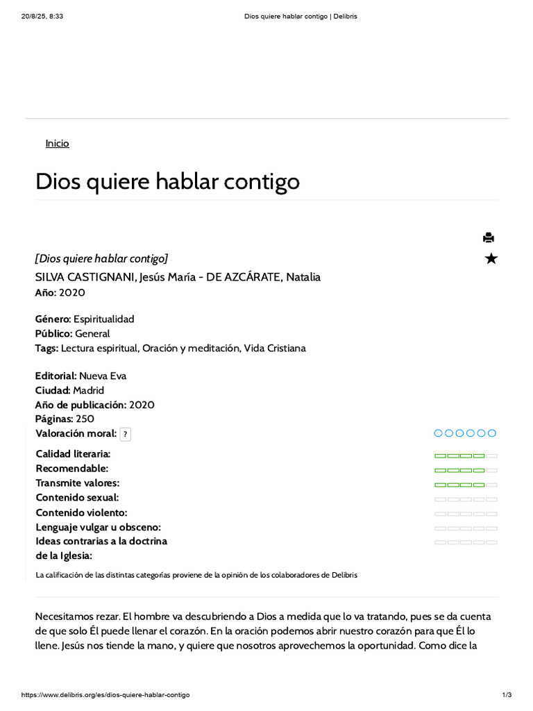 Dios Quiere Hablar Contigo - Delibris | PDF | Oración | Espiritualidad