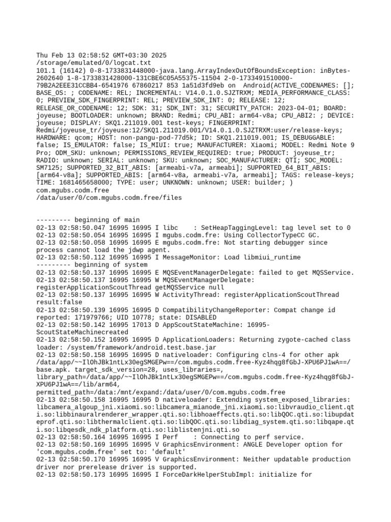 Logcat | PDF | Java (Programming Language) | Android (Operating System)