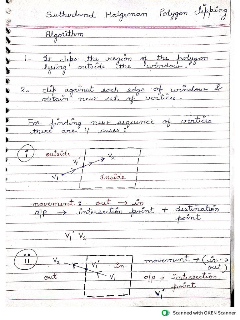 Sutherland Hodgeman Polygon Clipping Algorithm | PDF
