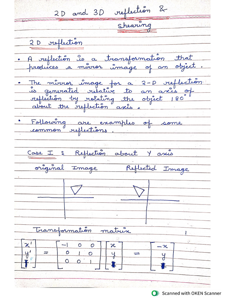 2D and 3D Reflection and Shearing | PDF