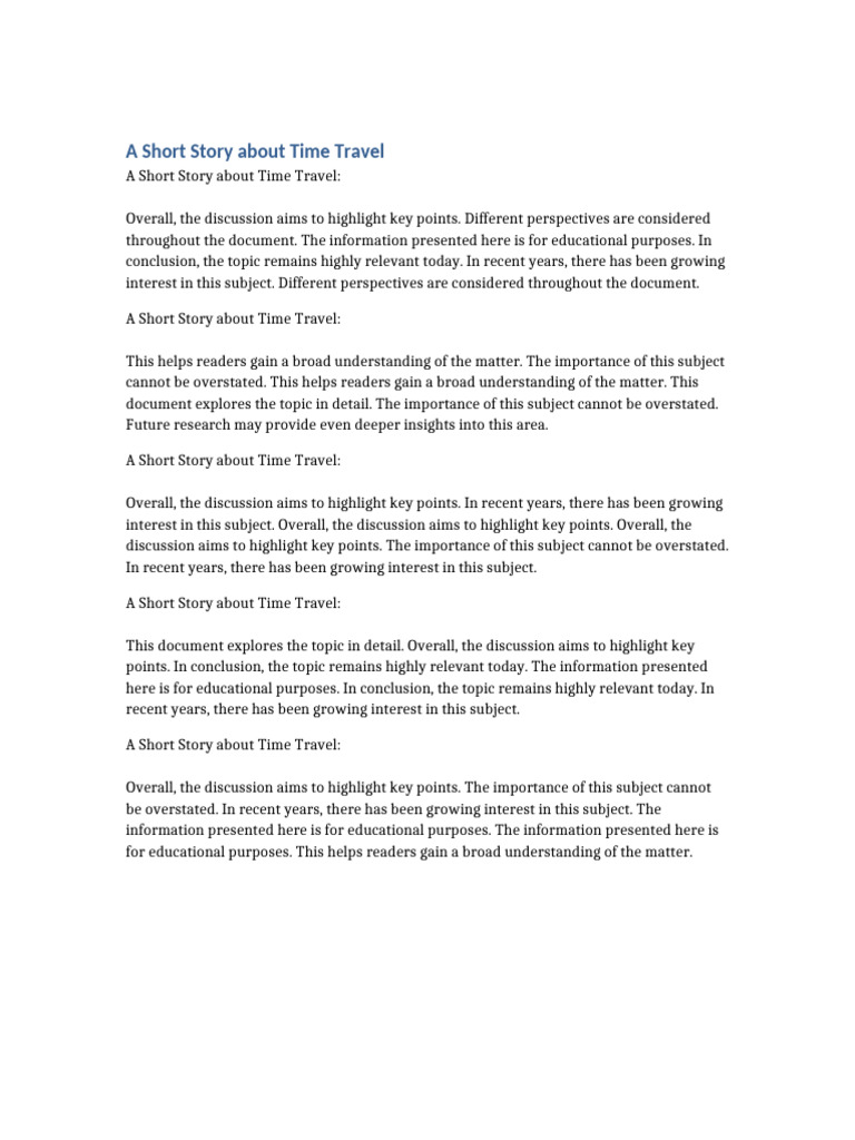 A Short Story About Time Travel | PDF
