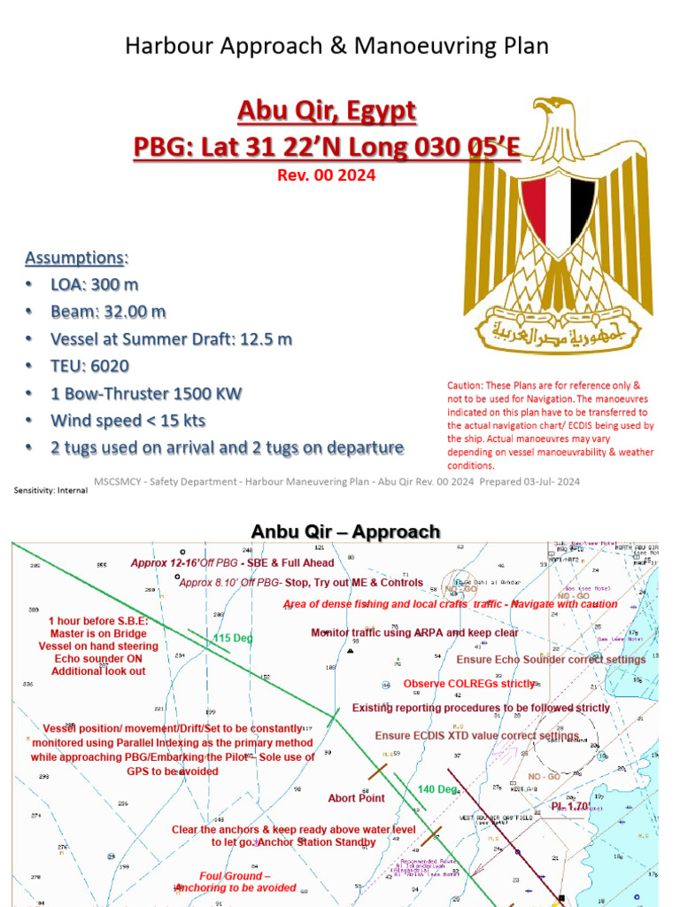 Abu Qir Harbour Maneuvering Plan 2024 | PDF | Water Transport | Ships