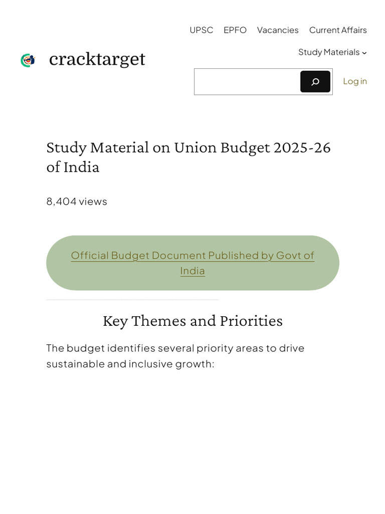Union Budget 2025-26 Overview | PDF | Taxes | Capital Gain