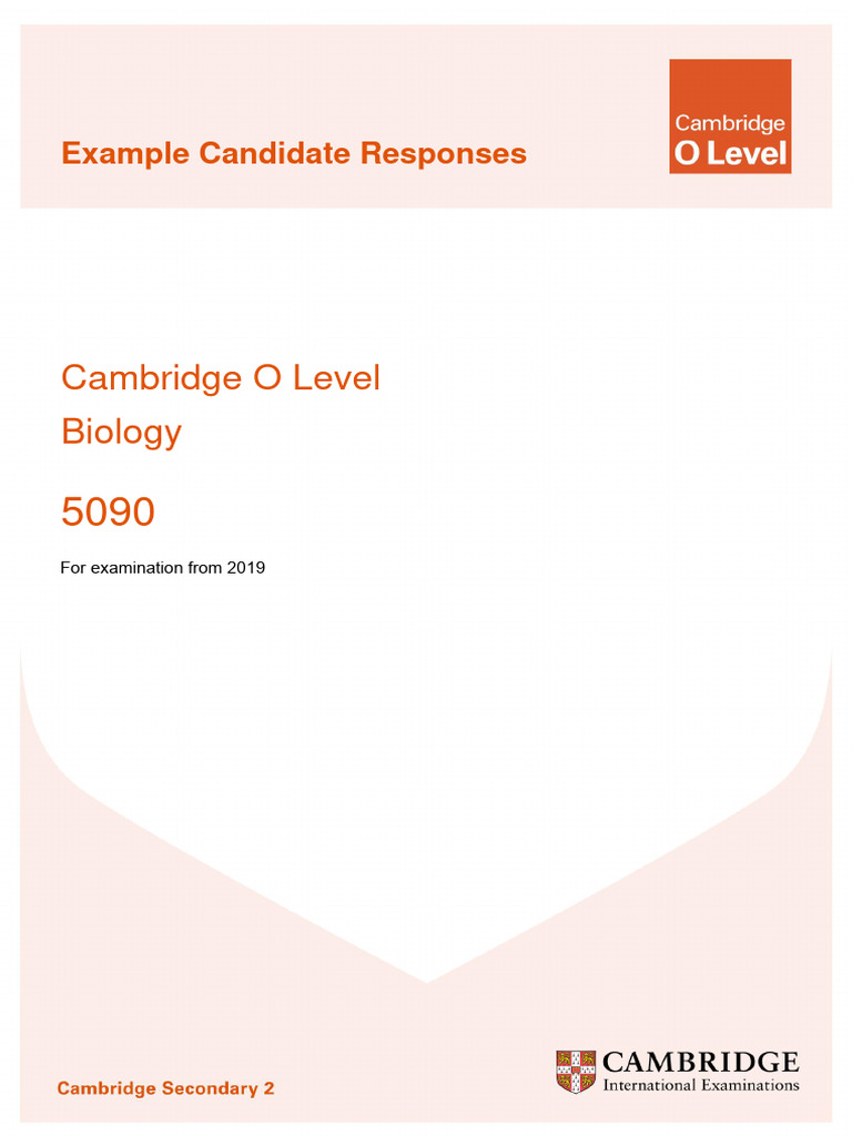 Cambridge O Level Biology 5090 Responses | PDF | Urine | Pollination